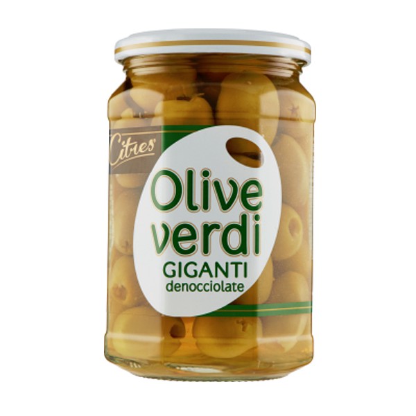CITRES GIANT PITTED GREEN OLIVES 540GR - Bottega Mediterrane