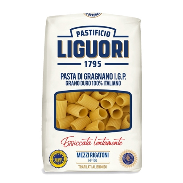 LIGUORI IGP MEZZI RIGATONI 500G - Bottega Mediterrane